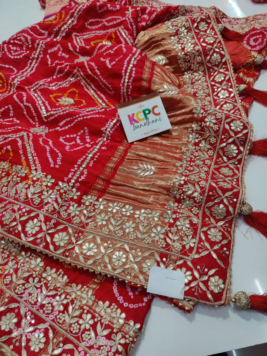 KcPc New Launch Pure Gaji Silk Bandhani Ghatchola Saree AMT – KCPC Bandhani
